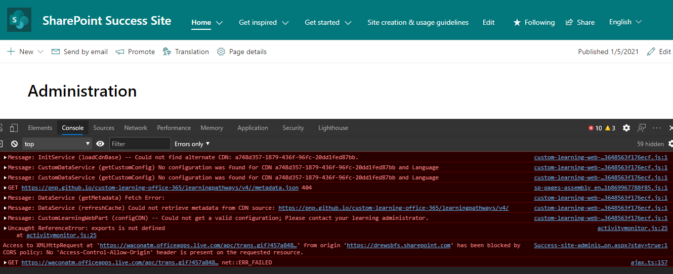 Provision Microsoft 365 learning pathways template failed · Issue #366 · SharePoint/sp ...