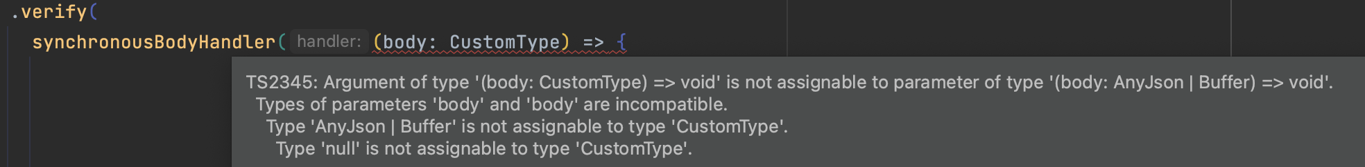 Type error in handler function of `synchronousBodyHandler` · Issue #919 · pact-foundation/pact ...
