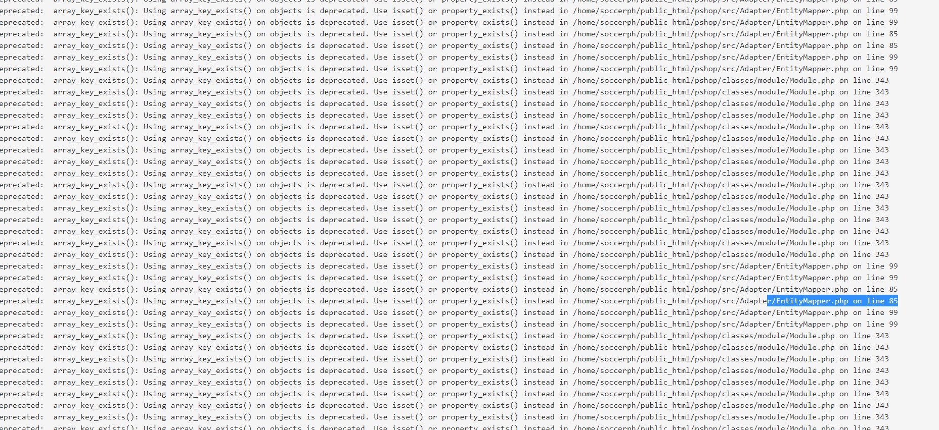 Deprecation Of Arraykeyexists Generates Multiple Entries In Errorlog File · Issue 25799 8904