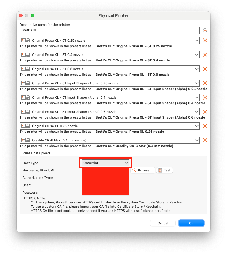 [2.7.1-rc1+MacOS-x64] Adding a new printer to an existing "physical ...