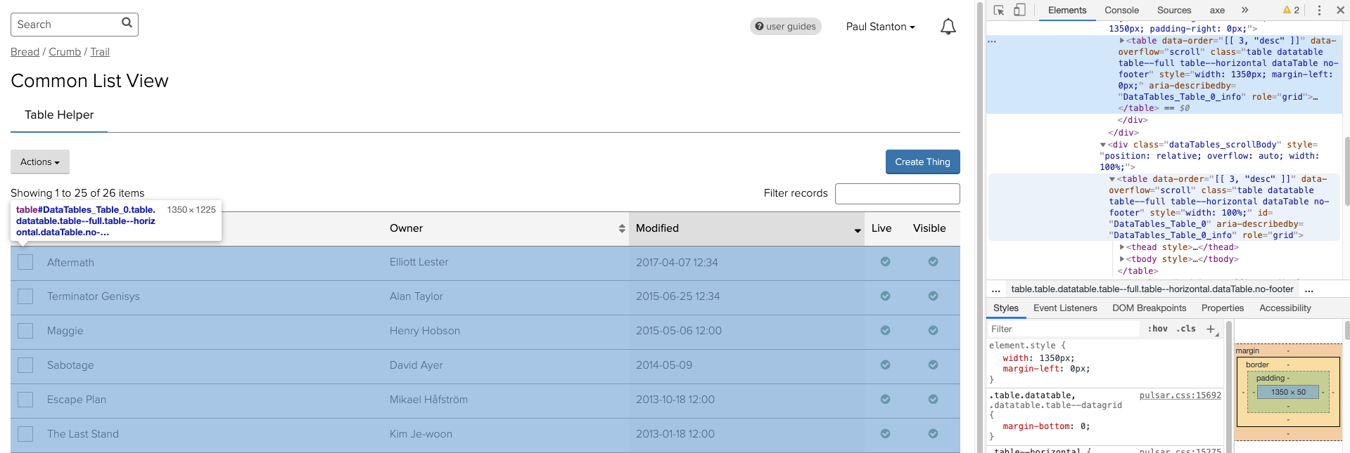 A11y Issues With Horizontally Scrolling Datatables · Issue 1176 · Jadu Pulsar · Github