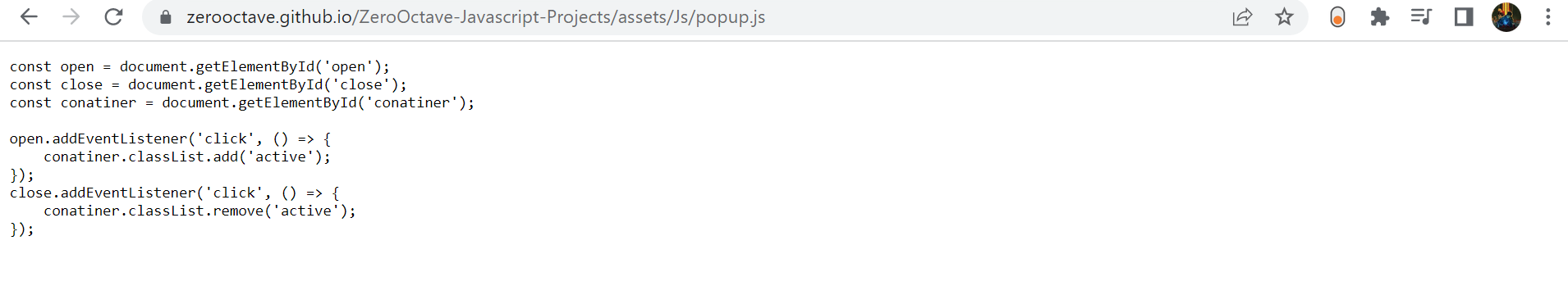 Popup Project Not Working · Issue 822 · Astrodevil Zerooctave Javascript Projects · Github