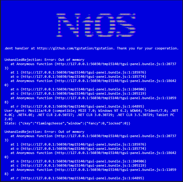 tgui chat window bluescreens for "out of memory" · Issue #62609 ...