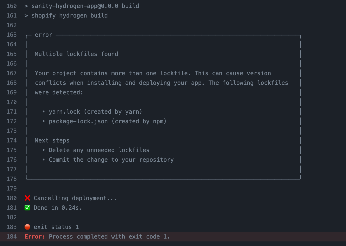 Oxygen: Multiple lockfiles found · Issue #1401 · Shopify/hydrogen · GitHub