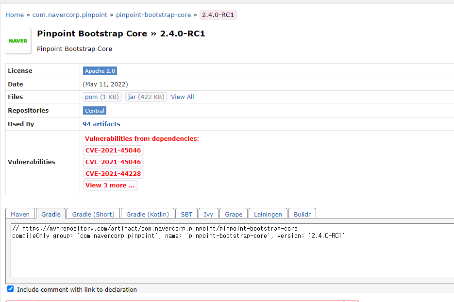 Resolving security warnings by automatic analysis of maven central for log4j2 · Issue #8857 ...