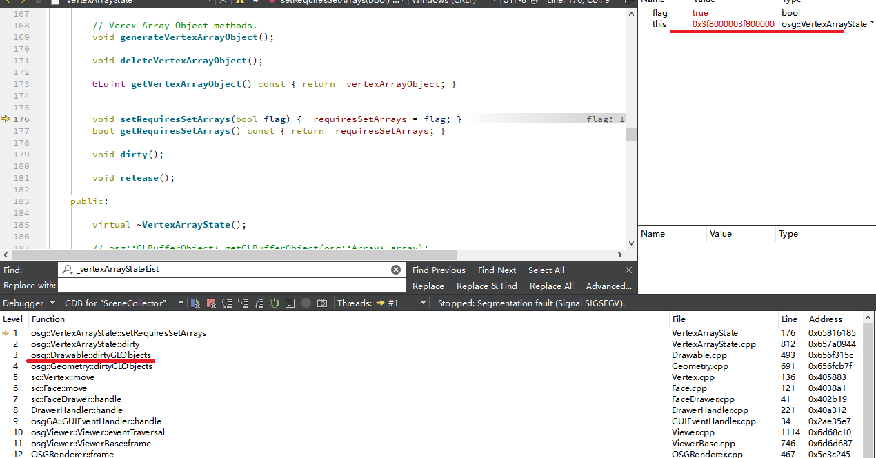 Crash when calling dirtyGLObjects() · Issue #1218 · openscenegraph/OpenSceneGraph · GitHub