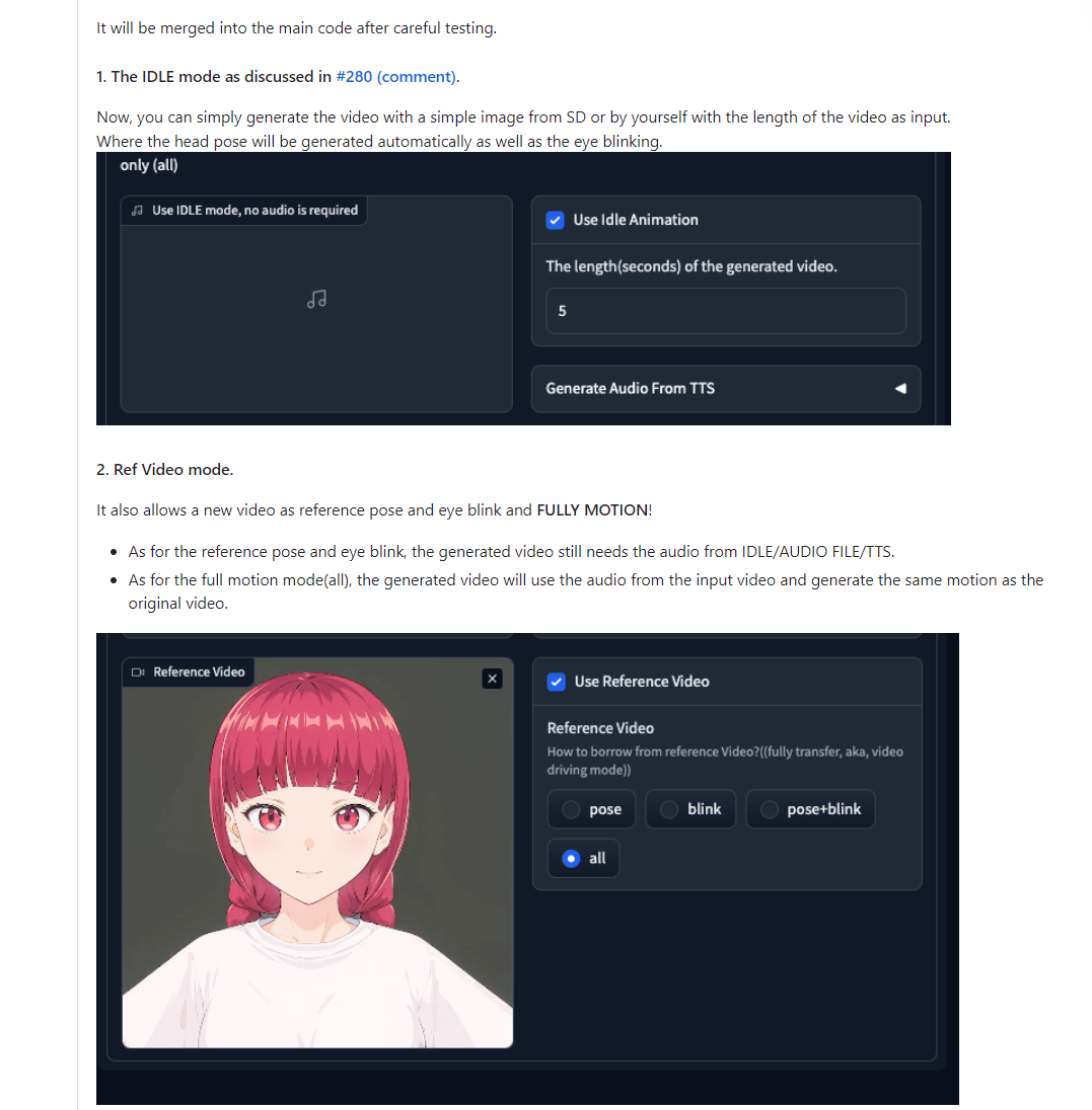 sdwebui doesn't have idle mode/ref video mode · Issue #669 · OpenTalker/SadTalker · GitHub