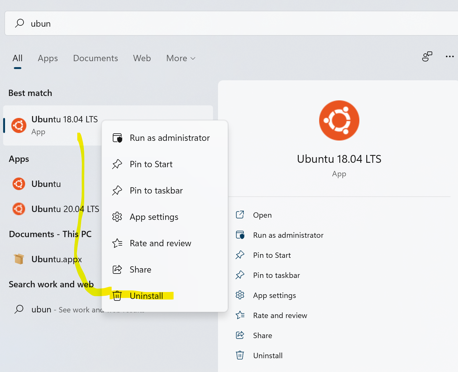 Uninstalling via Microsoft Store · Issue #1202 · MicrosoftDocs/WSL · GitHub