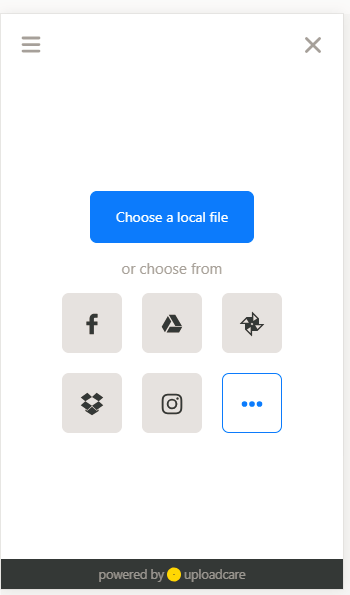 Uploadcare widget facebook/dropdobox/..etc authentication opens in a browser and not inside the ...