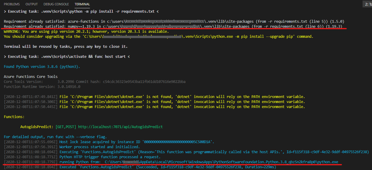 Func Host Start Doesnt Respect Vscode Workspace Virtual Environment · Issue 2329 · Azure 9120