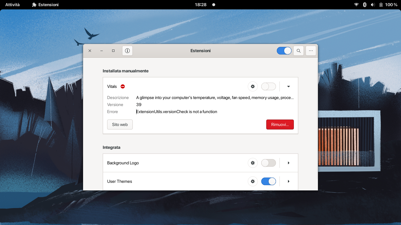 Gnome Shell 40 support · Issue #186 · corecoding/Vitals · GitHub