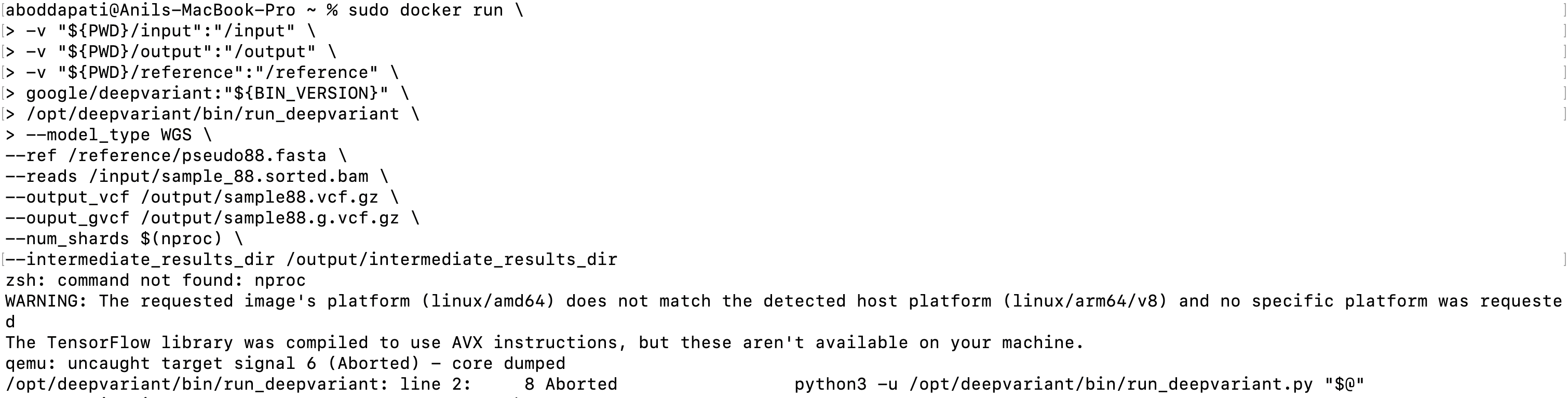 Ran into a compilation issue when running DeepVariant model on MacOS · Issue #596 · google ...