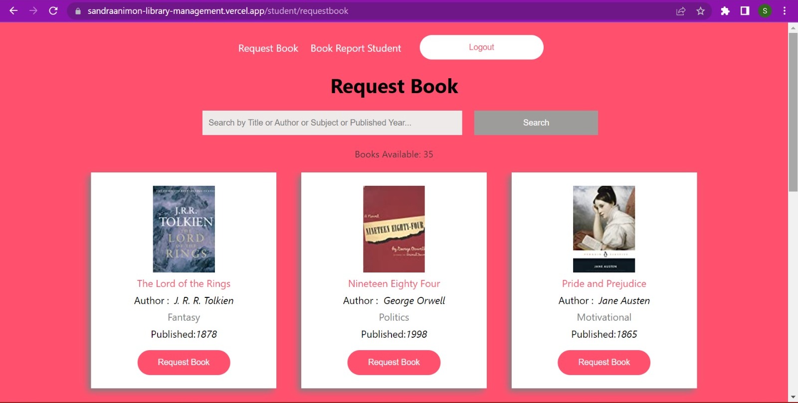 GitHub - SANDRAANIMON/Library-Management