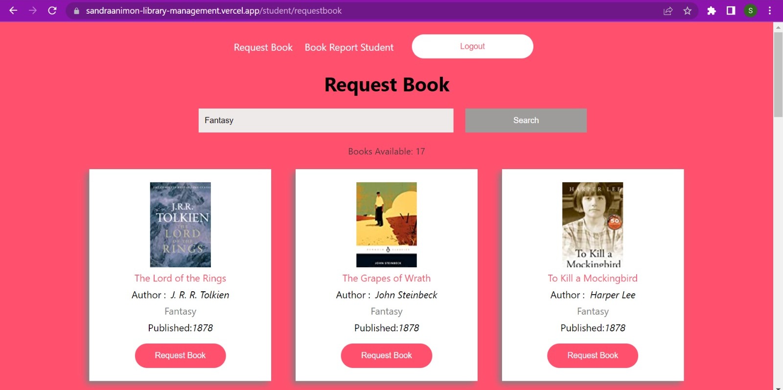 GitHub - SANDRAANIMON/Library-Management