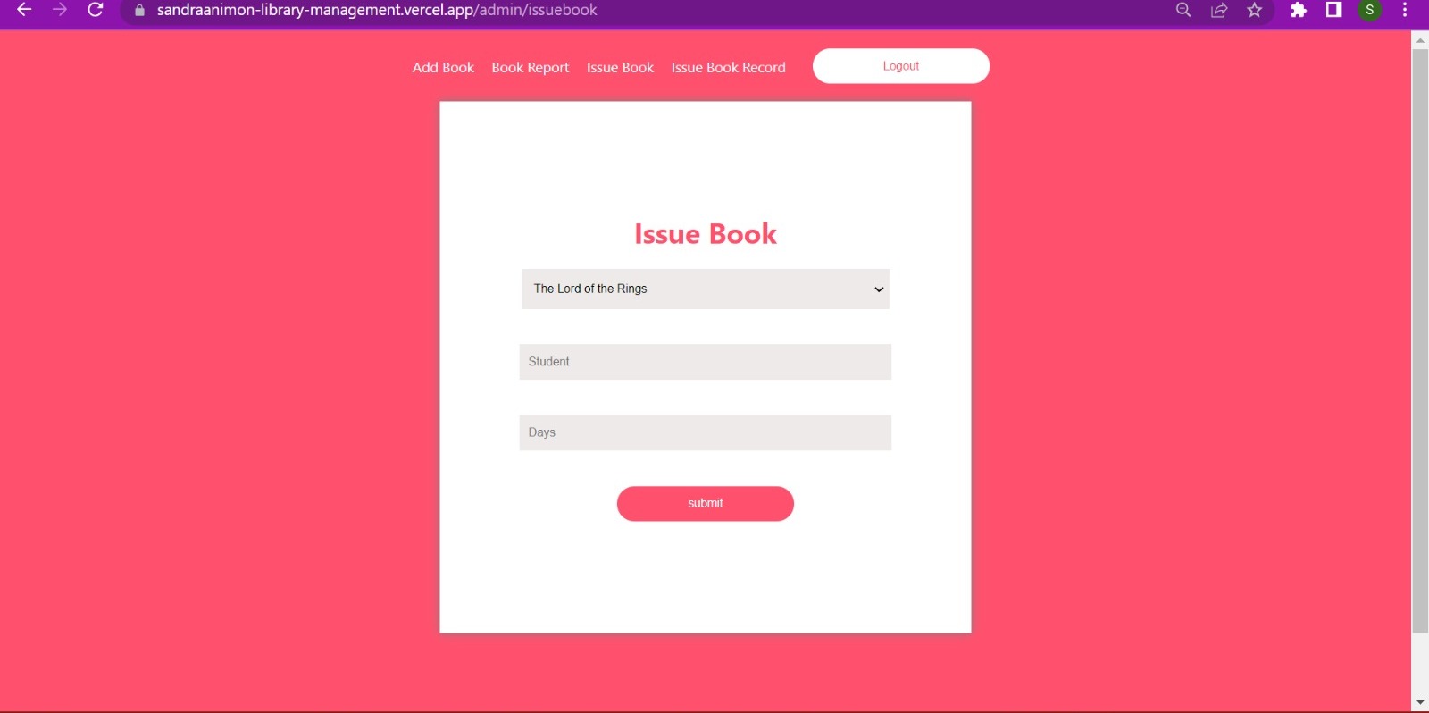 GitHub - SANDRAANIMON/Library-Management