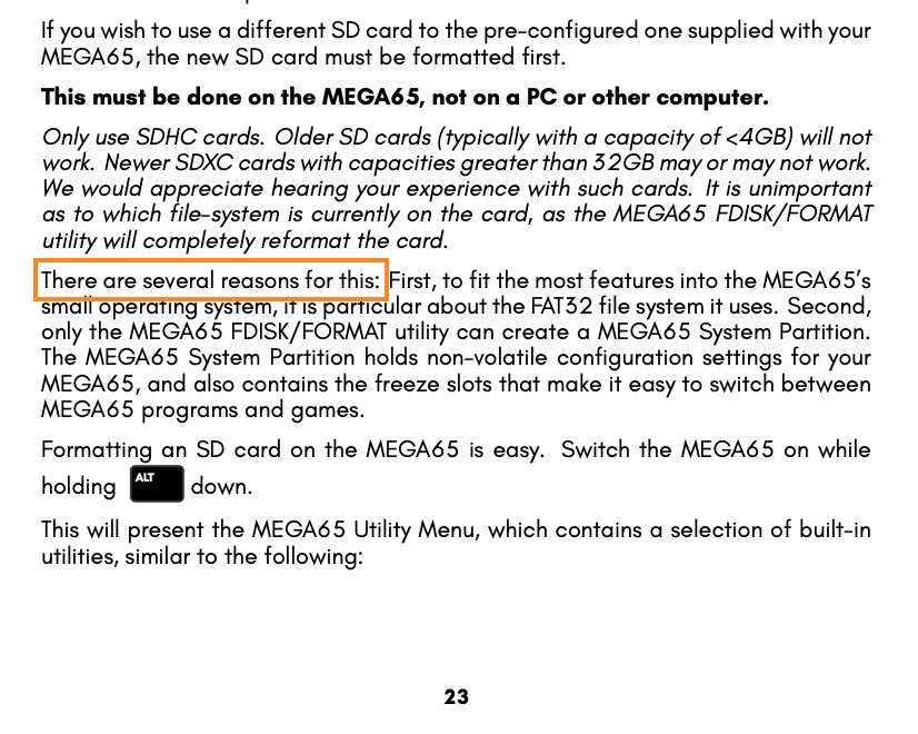 Chapter Formatting SD Cards; unclear sentence · Issue #398 · MEGA65/mega65-user-guide · GitHub