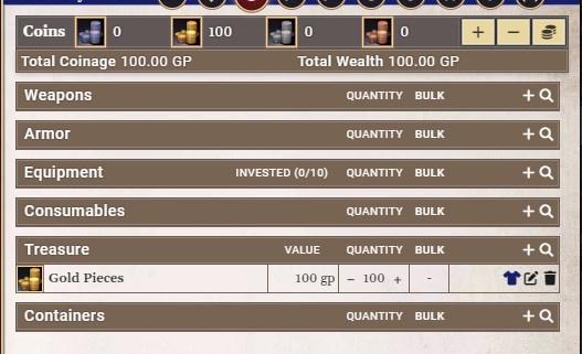 [BUG] - [PF2E] - Purchasing from merchants gives negative coins ...