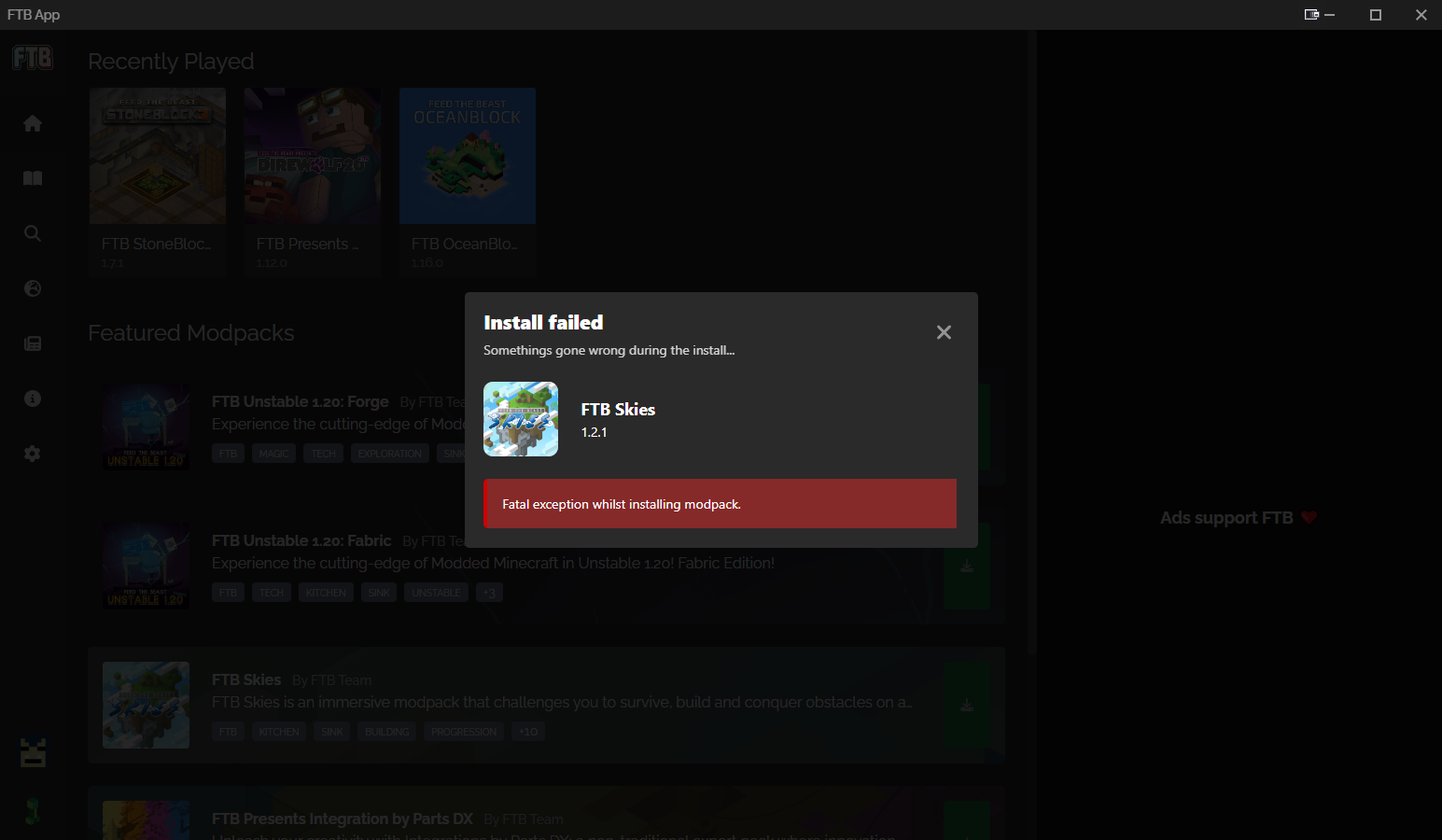 Ftb Skies Not Installing · Issue 3552 · Ftbteamftb Modpack Issues · Github 