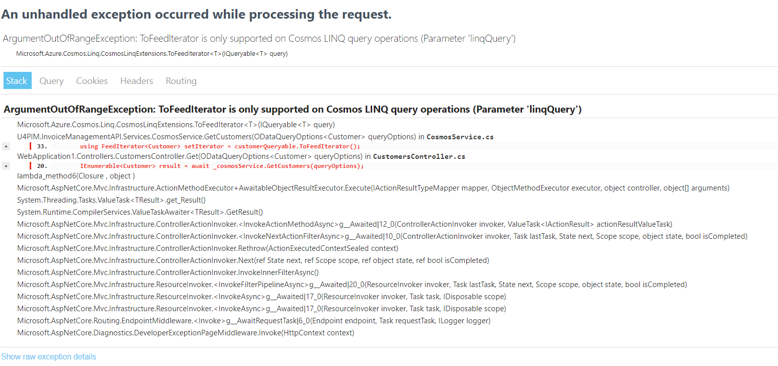 CosmosSDK with ODataQueryOptions breaks when using $select · Issue #1062 · OData/AspNetCoreOData ...