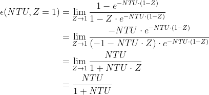 NTU and eps calculation via Fluid.HeatExchangers.BaseClasses.epsilon ...