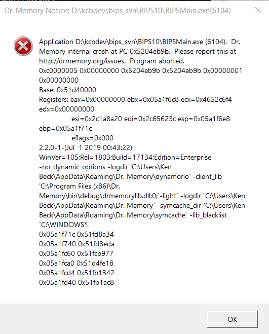 Drmemory Crash Report · Issue #2213 · DynamoRIO/drmemory · GitHub