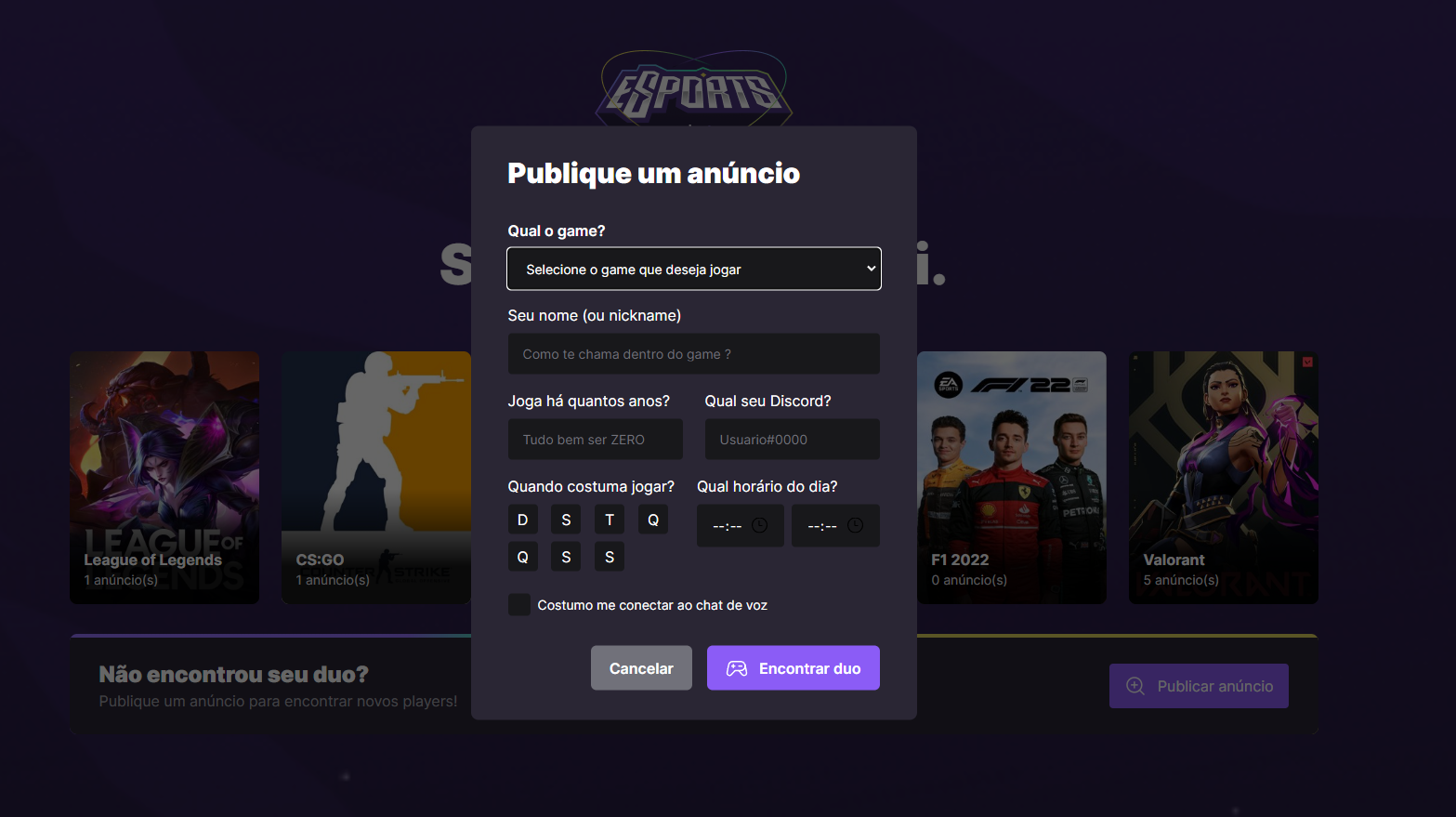 GitHub - BrunoCatan/Projet-nlw-esports