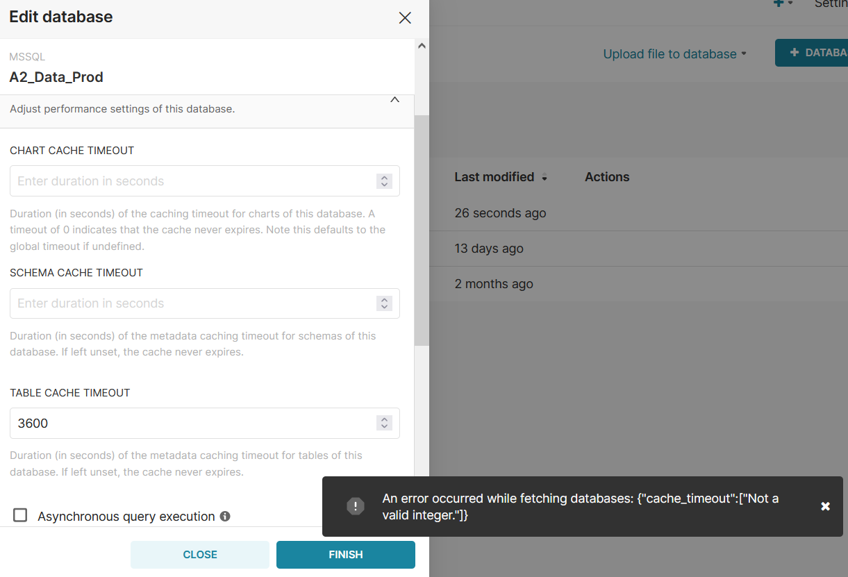Database connectivity problem: {"cache_timeout":["Not a valid integer."]} · Issue #21554 ...