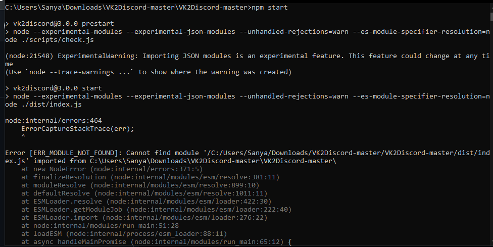 Не может поставить модуль для работы · Issue #337 · MrZillaGold/VK2Discord · GitHub