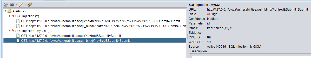 ZAP does not find an obvious SQL injection flaw · Issue #1851 · zaproxy/zaproxy · GitHub