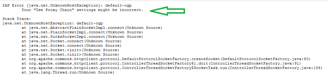 Improve error message when failed to connect to outgoing proxy · Issue #5304 · zaproxy/zaproxy ...