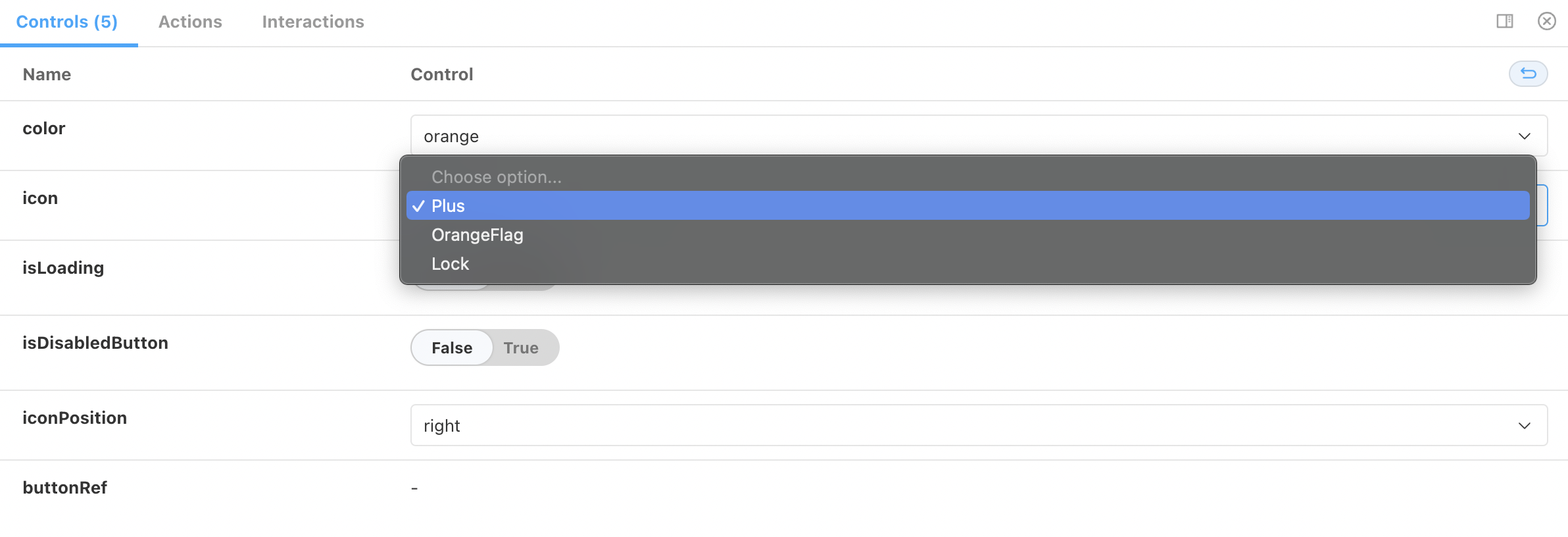 I can't pass icons to controls (type: select) as React Component ...