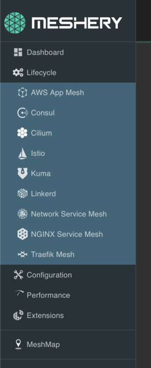 [UI] Lifecycle Menu: Conditional display of menu items based on presence of Meshery Adapter ...