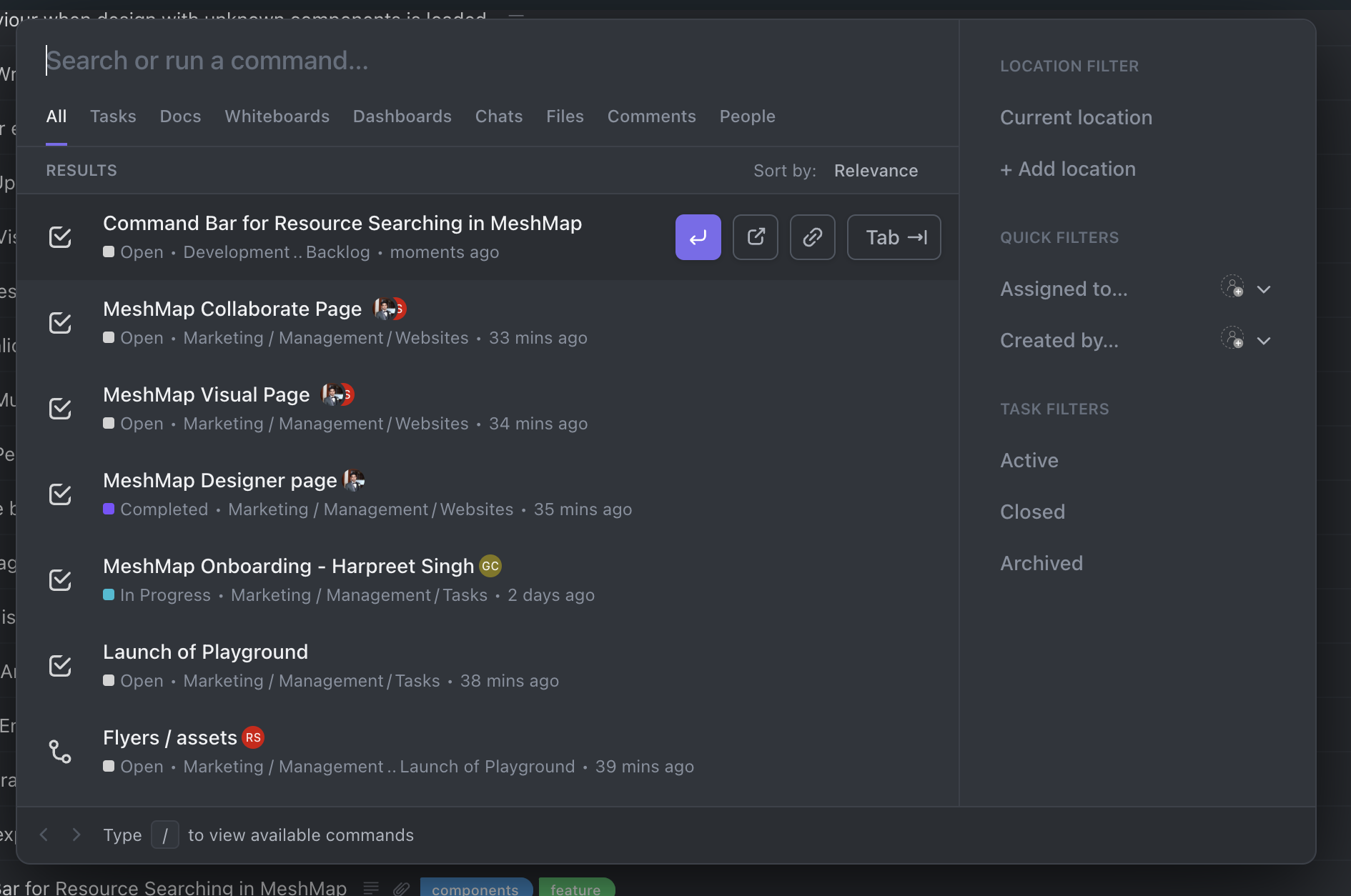[Extensions] New Feature: Command Bar in MeshMap · Issue #9220 · meshery/meshery · GitHub