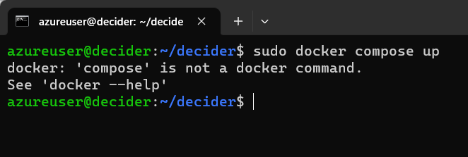 docker compose command error · Issue #27 · cisagov/decider · GitHub