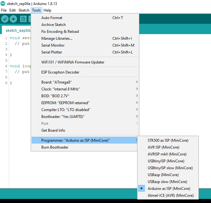 Programming Mega8 without hardware programmer · Issue #152 · MCUdude ... Programming Mega8 without hardware programmer · Issue #152 · MCUdude ...