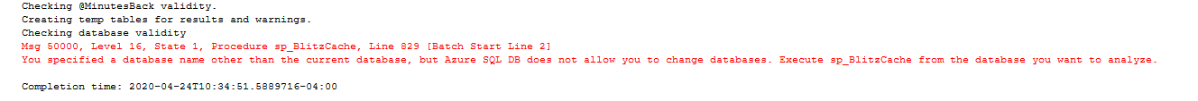 BlitzCache Errors on specifying Database in Azure Managed Instance · Issue #2353 · BrentOzarULTD ...