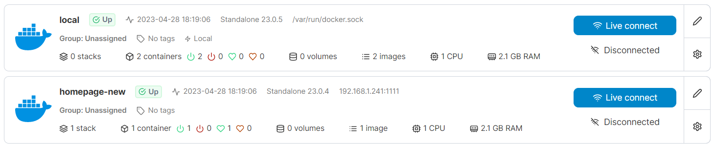 [Feature Request] Multiple widget for portainer · gethomepage homepage · Discussion #1428 · GitHub