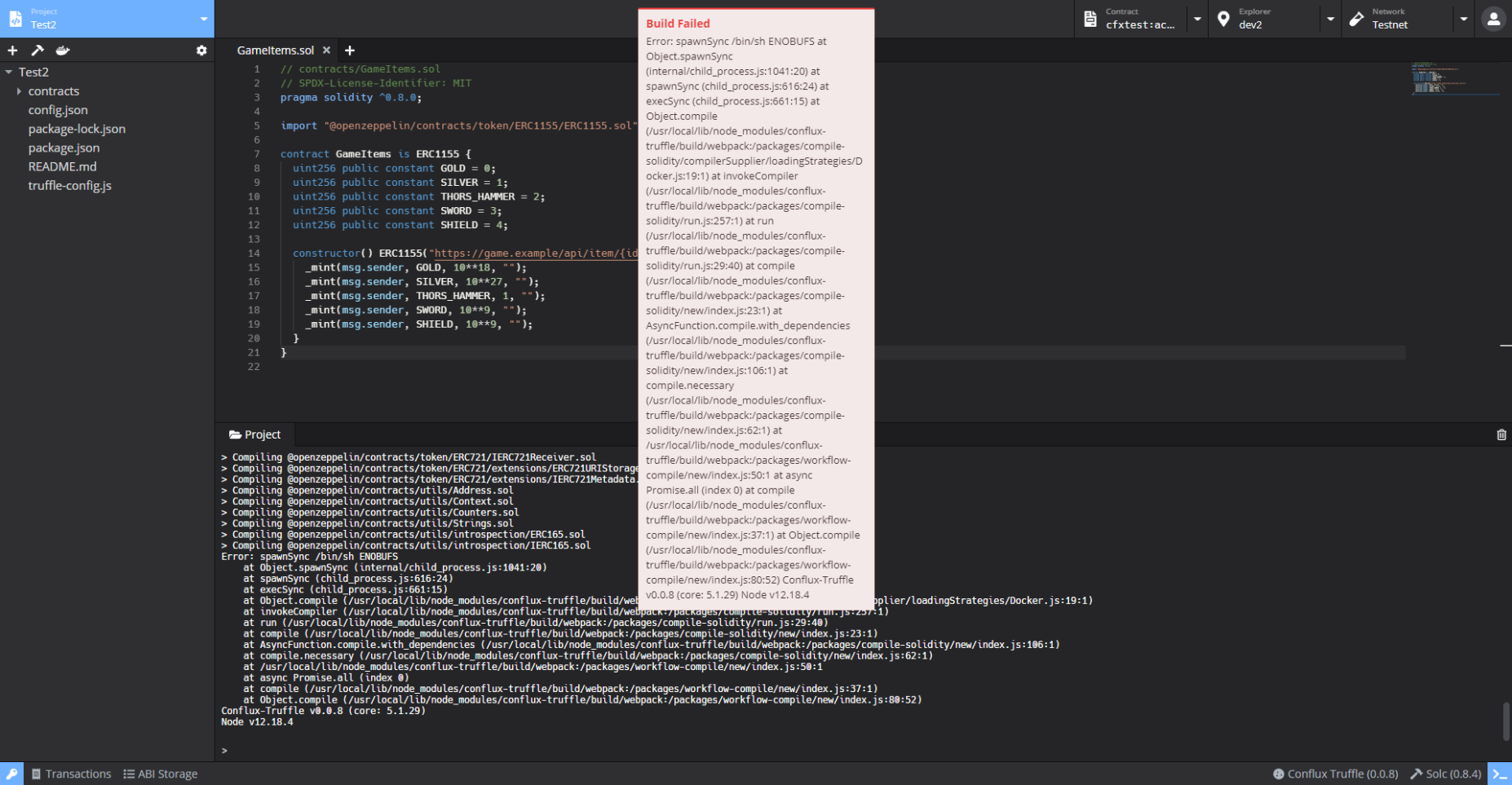Should be able to build large projects in Docker · Issue #85 · ObsidianLabs/ConfluxStudio · GitHub