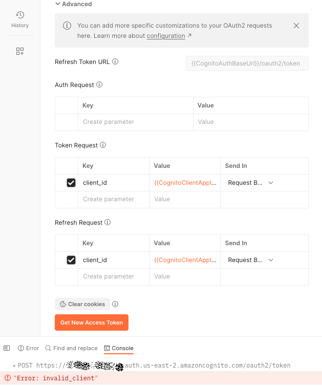 Specifying `client_id` for OAuth token refresh has no effect: "client" is still sent instead ...