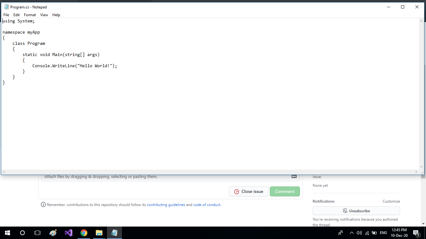 how hello world program is run · Issue #5733 · dotnet/core · GitHub