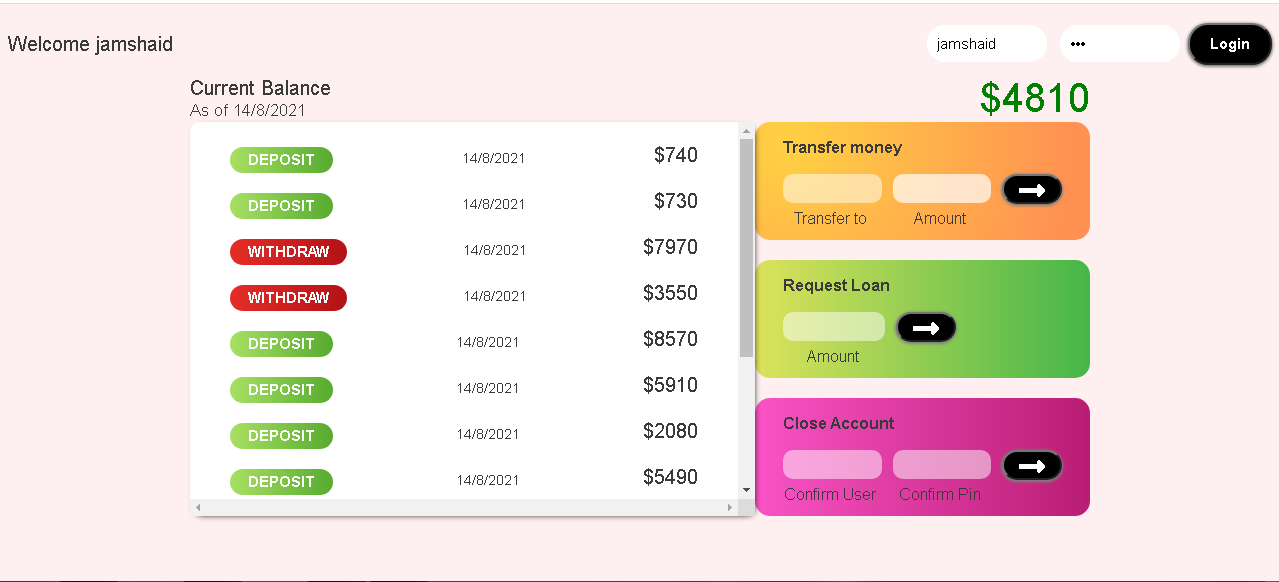 GitHub - MuhammadJamshaidGhaffar/bankist-app: A Simple Bank Application ...