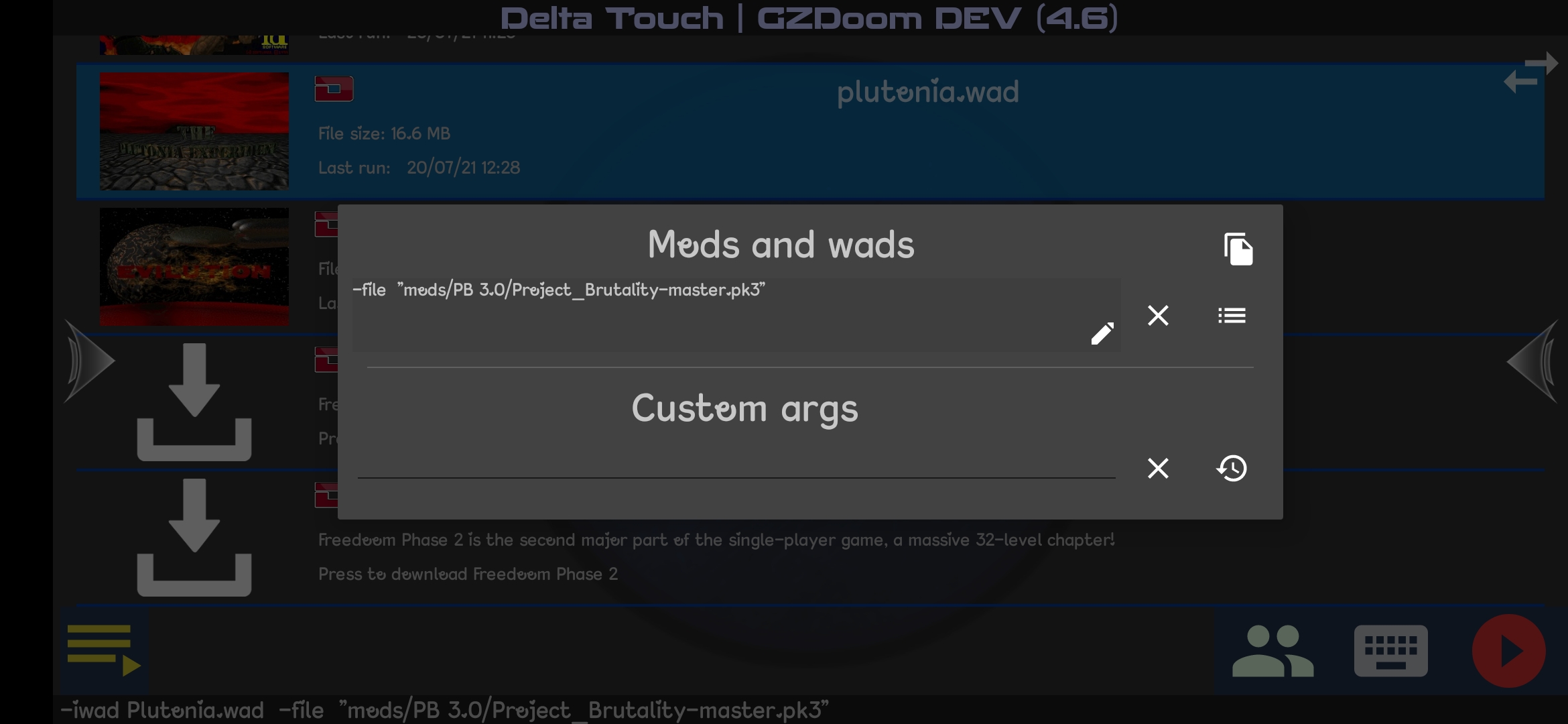Delta Touch cant launch PB instead vanilla doom · Issue #675 ...
