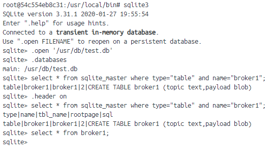 请问在编译时将SQLite3打开后，如何使用它的消息持久化？是否需要自行配置？ · nanomq nanomq · Discussion ...