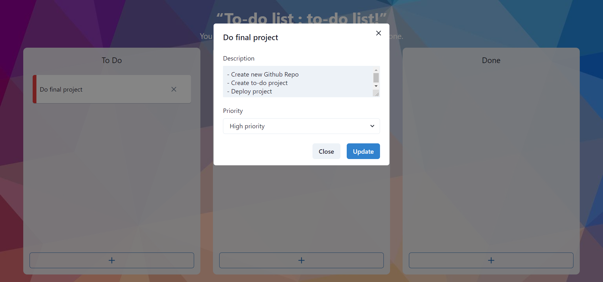 Github Van Anh To Do Project