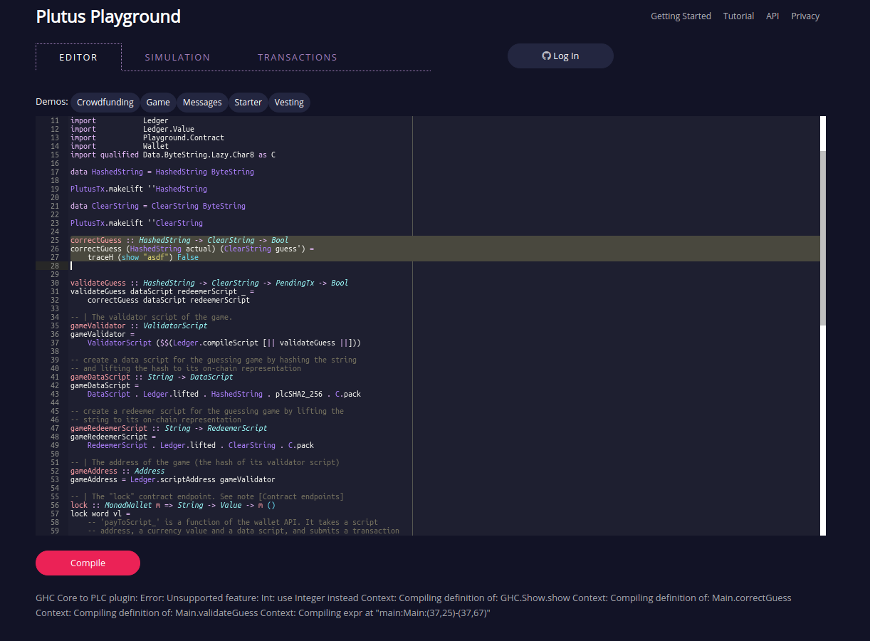playground: error when using 'show' function · Issue #1432 · IntersectMBO/plutus · GitHub