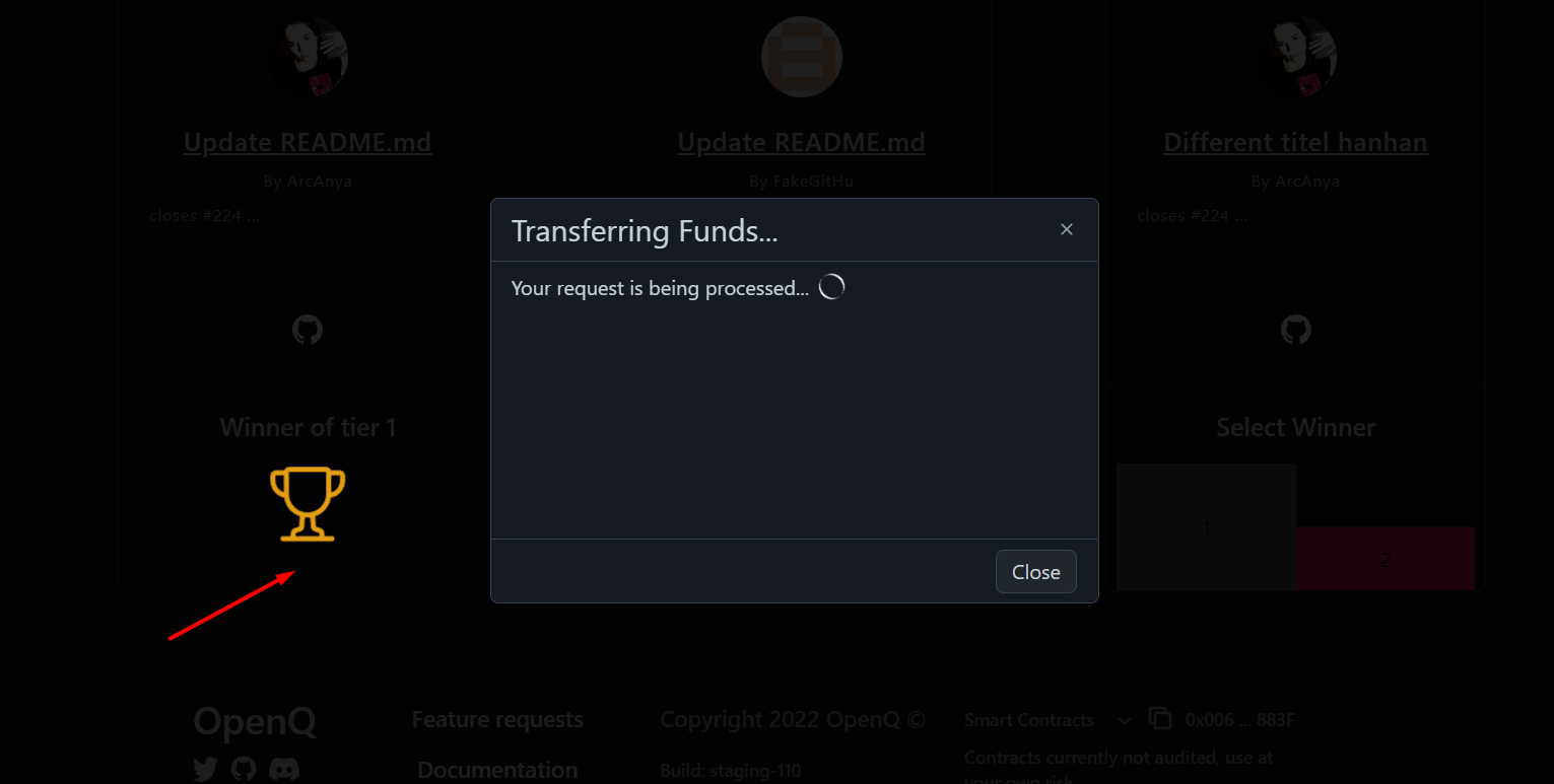 Fix: Cup showing when modal on · Issue #966 · OpenQDev/OpenQ-Frontend · GitHub