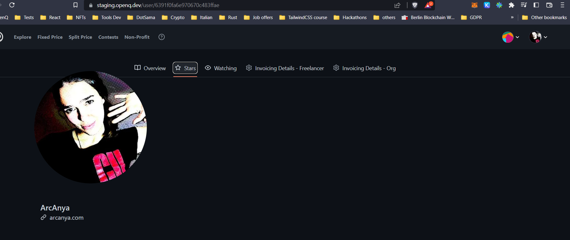 [staging] Starred Orgs And Watched Issues Not Showing On User Profile · Issue 1198 · Openqdev