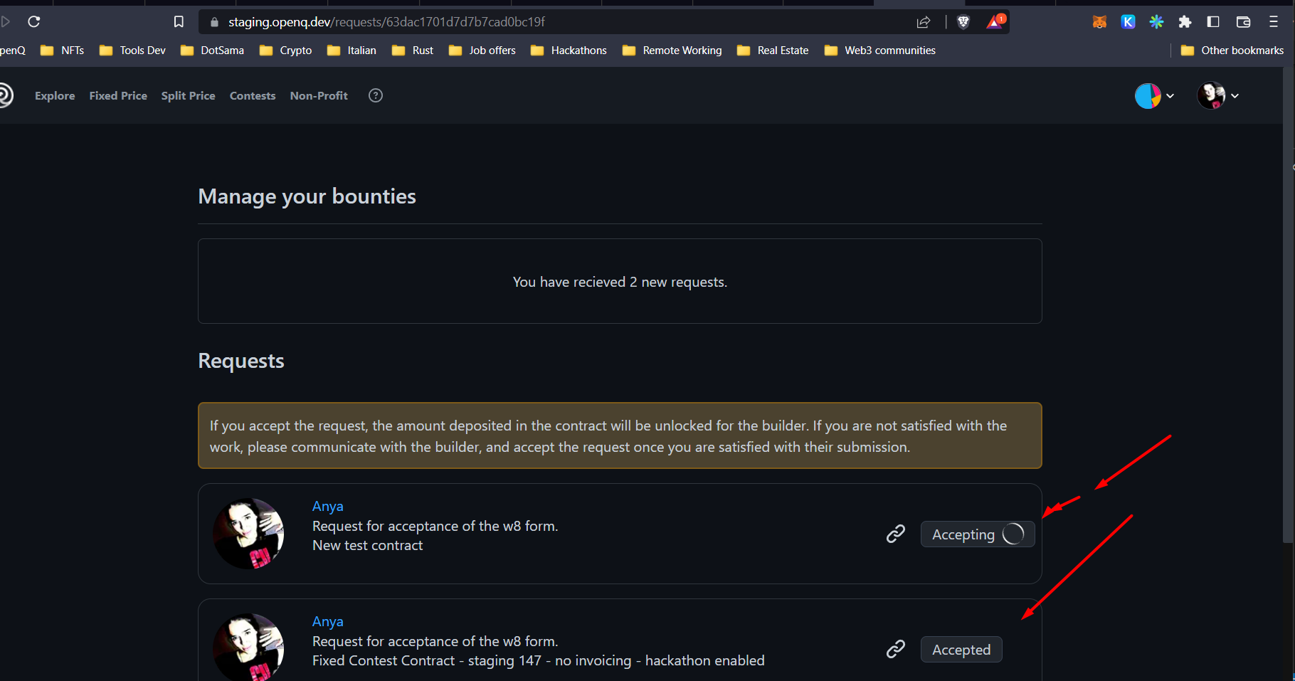 [Staging] Make sure same alignment on Accept/Accepting · Issue #1296 · OpenQDev/OpenQ-Frontend ...