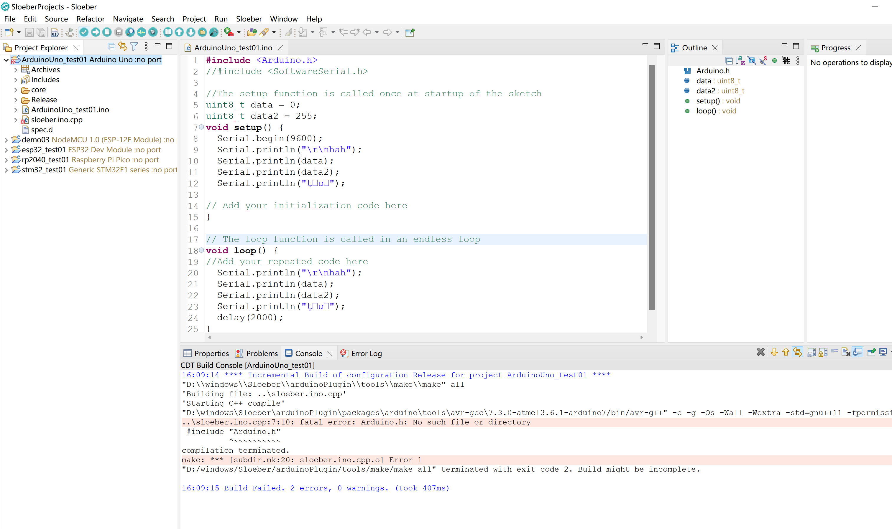 Failed To Compile After Renaming The Project Folder Name · Issue 1471 · Sloeber Arduino