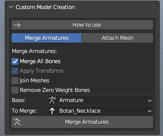 Blender Crash on "Merge Armature" button press under "Custom Model Creation" · Issue #621 ...